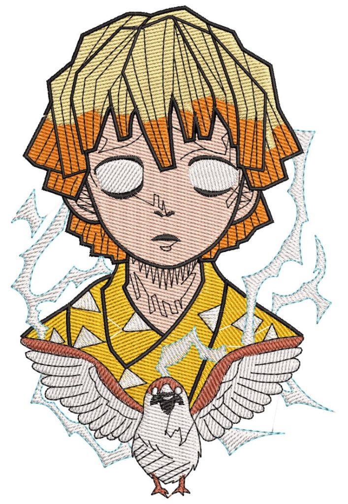 Anime Embroidery Pattern Zenitsu Bird - A.G.E Store | machine designs
