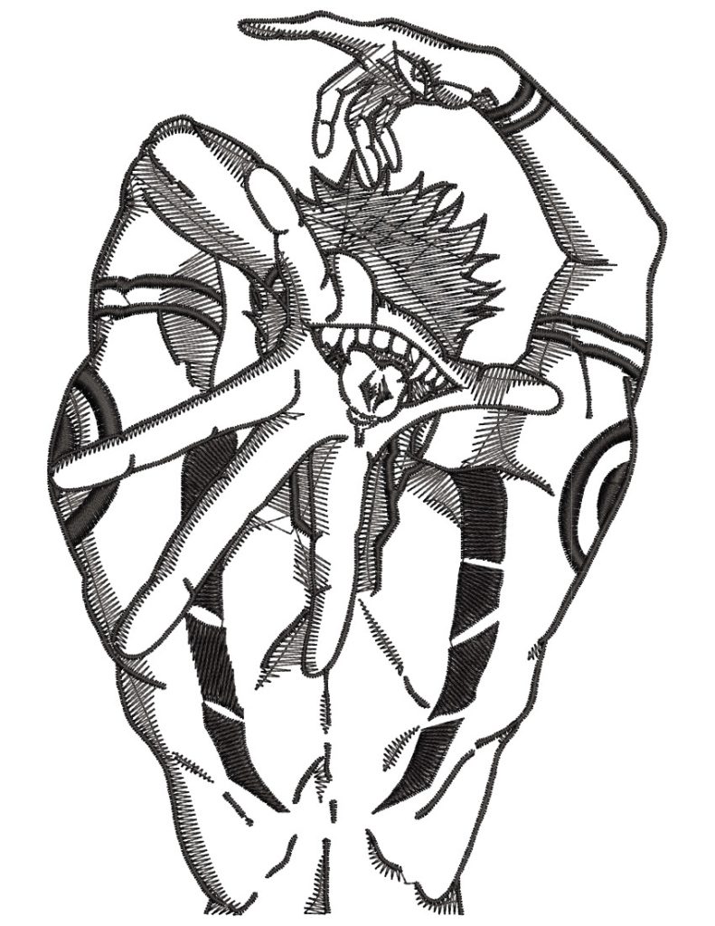 Anime Embroidery Pattern Sukuna Hand Pose Block - A.G.E Store | designs