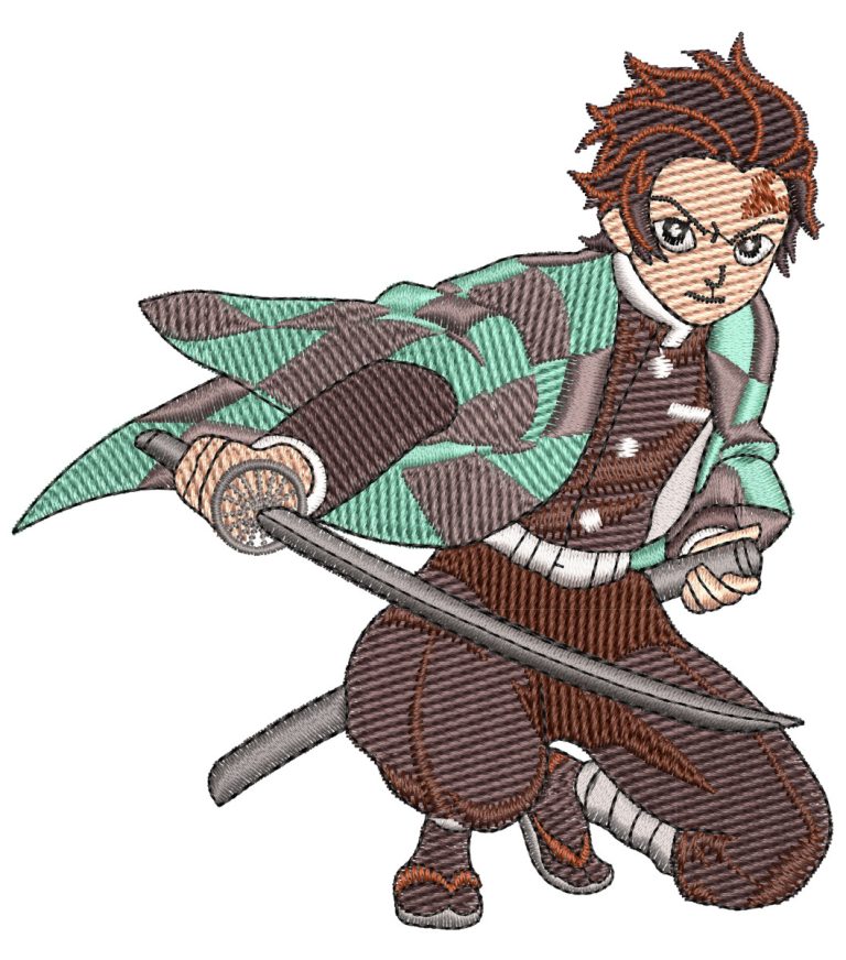 Anime Embroidery Pattern Tanjiro Kneel Strike - A.G.E Store | machine ...