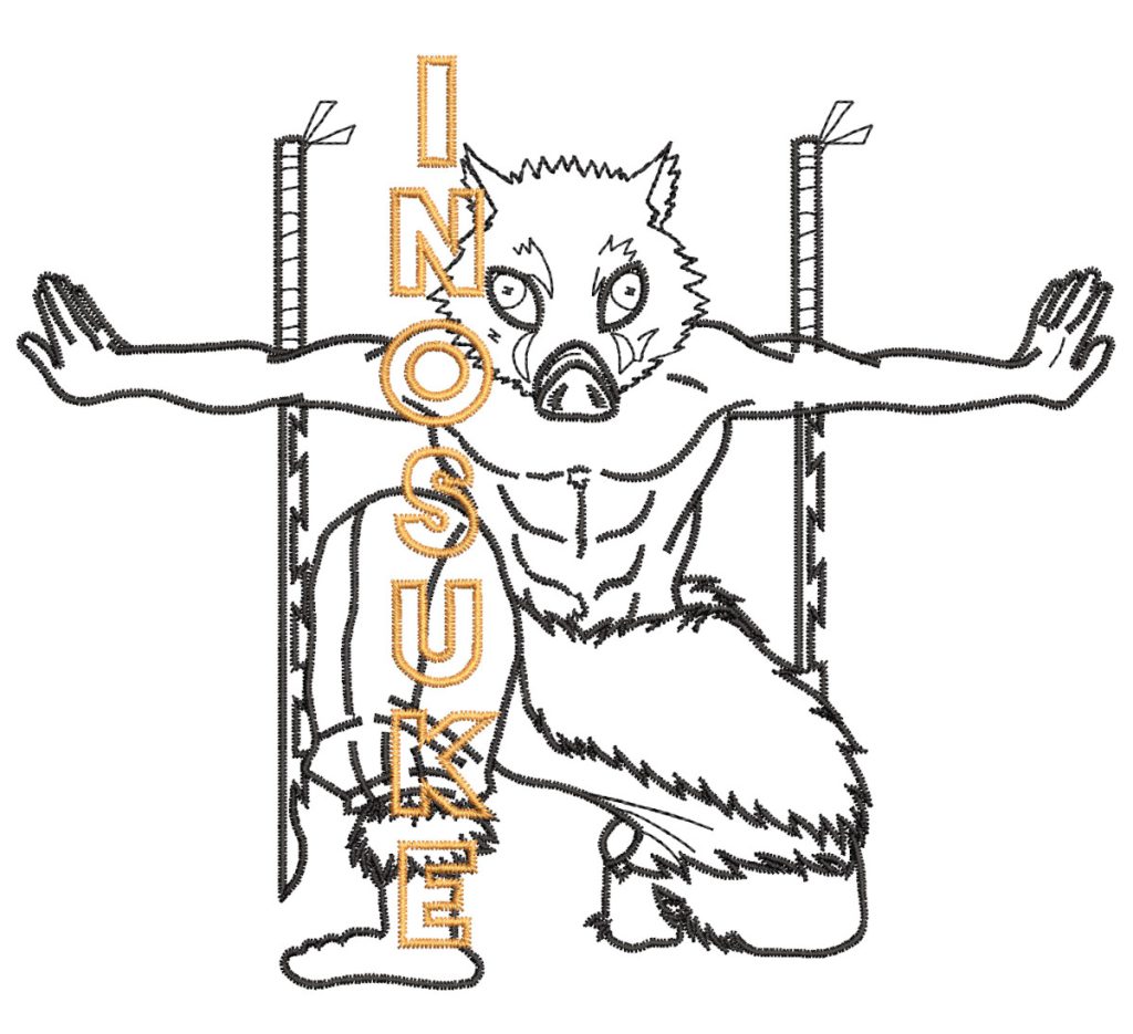 Anime Embroidery Pattern Inosuke Braced - A.G.E Store | machine designs