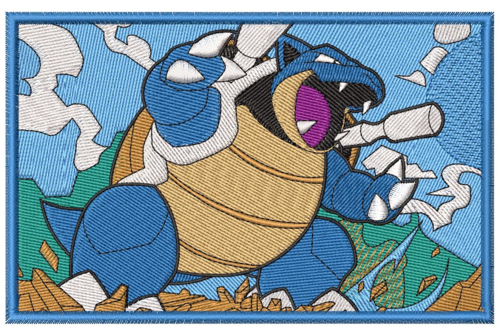 Embroidery Pattern Blastoise Attack Panel - A.G.E Store | machine designs