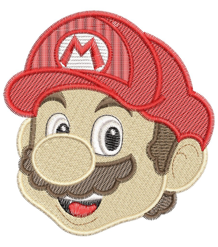 Embroidery Pattern Super Mario Face - A.G.E Store | machine designs