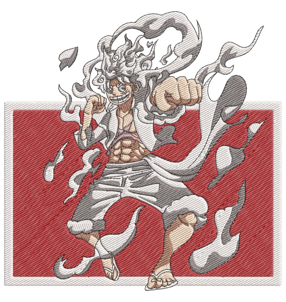 Anime Embroidery Pattern Luffy Gear Dance - A.G.E Store | machine designs