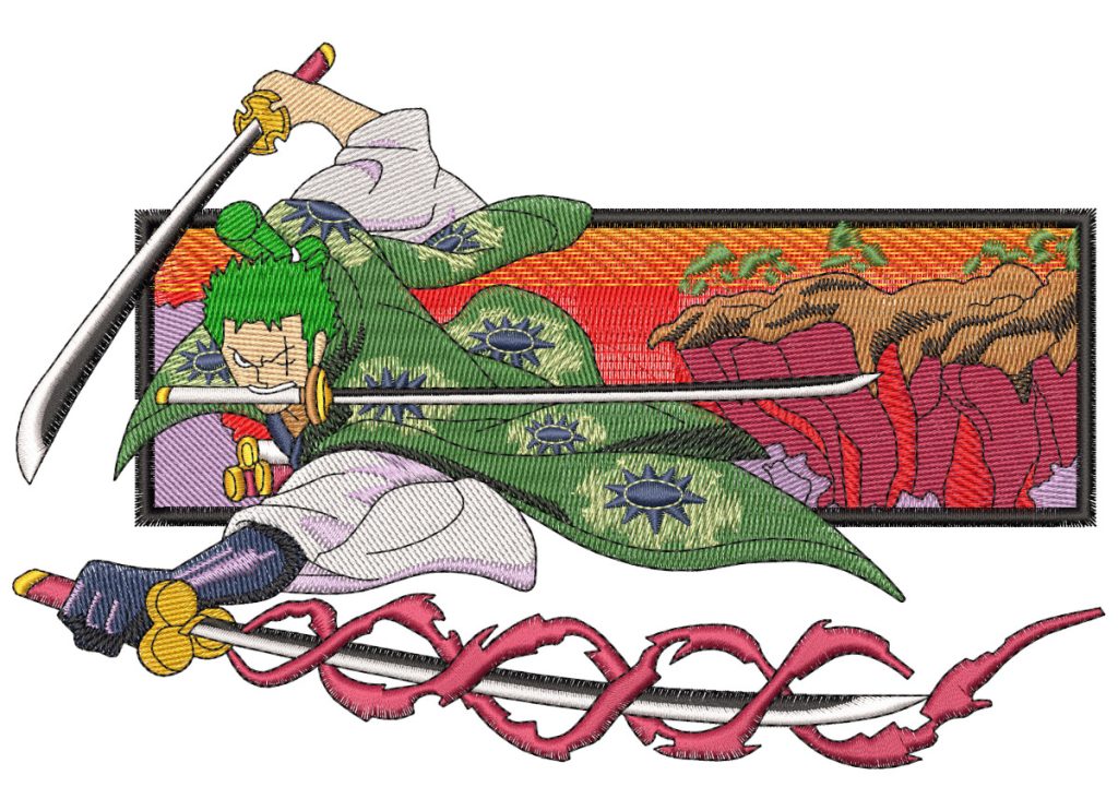 Anime Embroidery Pattern Zoro Art Attack - A.G.E Store | machine designs