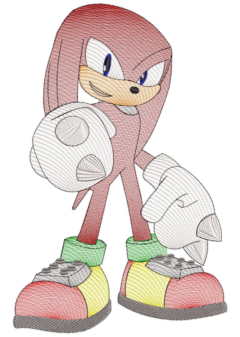Embroidery Pattern Sonic Knuckles Full Pose - A.G.E Store | machine designs