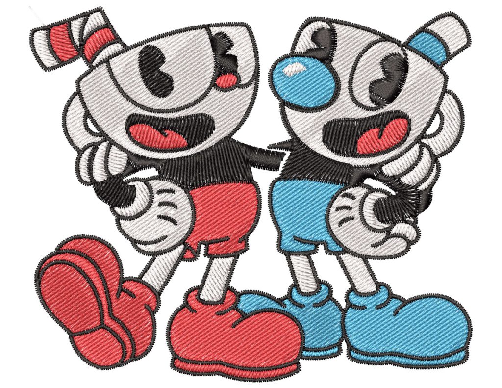 Embroidery Pattern Cuphead Duo - A.G.E Store | machine designs