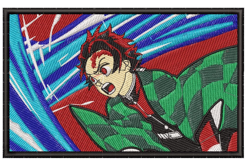 Demon Slayer Tanjiro Blue Strikes Embroidery Pattern - A.G.E Store ...