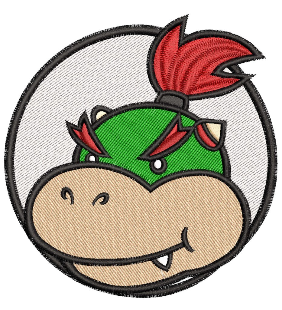 Baby Bowser Face Embroidery Pattern - A.G.E Store | anime designs
