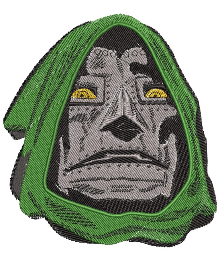 Dr Doom Face Embroidery Pattern - A.G.E Store | anime designs