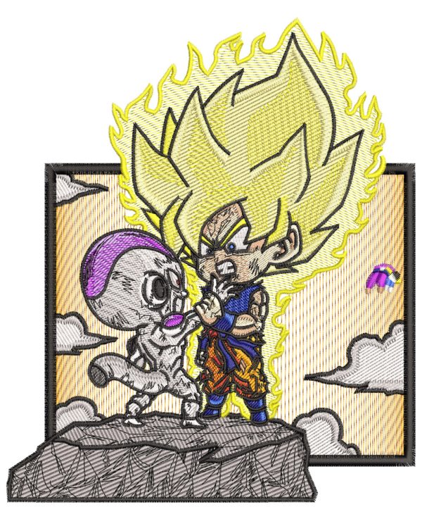 SSJ Goku Freezer Battle Anime Embroidery Pattern - A.G.E Store | designs
