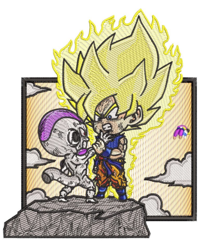 SSJ Goku Freezer Battle Anime Embroidery Pattern - A.G.E Store | designs