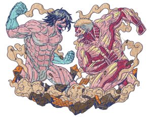 AOT Titan Battle Anime Embroidery Pattern - A.G.E Store | designs